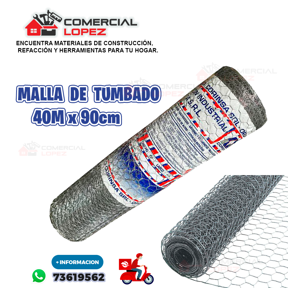 Malla para Tumbado 40mx90cm - Comercial Lopez