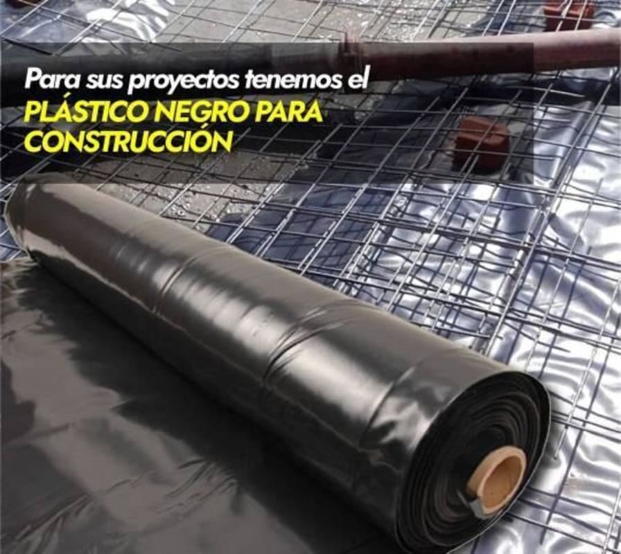 Rollo Hule Negro 100×1m 80µm - Comercial Lopez